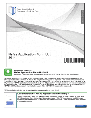 Fillable Online Nsfas Application Form Uct 2014 - nocReadCom Fax Email ...