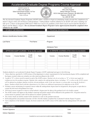 Fillable Online stat wmich Accelerated Graduate Degree Programs Course ...