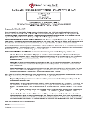 Fillable Online Adjustable-Rate Mortgage Disclosures Fax Email Print ...
