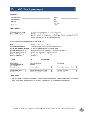Fillable Online Virtual Office Agreement t - Amazon S3 Fax Email Print - pdfFiller