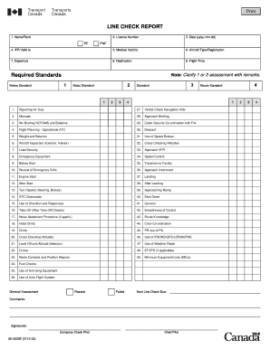 Fillable Online LINE CHECK REPORT Required Standards Clarify 1 or 2 Fax ...