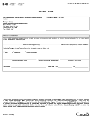 Fillable Online Payment Form - Transport Canada Fax Email Print - pdfFiller