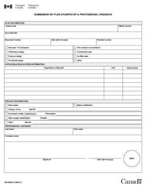 Fillable Online SUBMISSION OF PLAN STAMPED BY A PROFESSIONAL ENGINEER ...