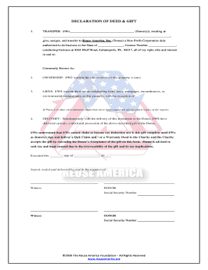 Fillable Online reuseamerica Declaration of Deed Gift Fax Email Print - pdfFiller