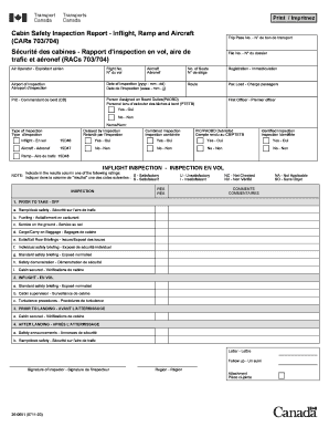 Fillable Online Cabin Safety Inspection Report - Inflight Ramp and Fax ...