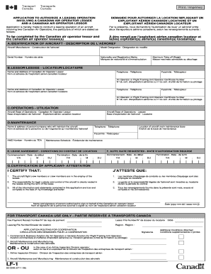 Fillable Online LF-1 - wwwappstcgcca Fax Email Print - pdfFiller