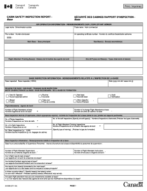 Fillable Online CABIN SAFETY INSPECTION REPORT - SCURIT DES CABINES Fax ...