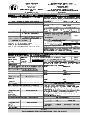 Fillable Online moodle greenon k12 oh I GENERAL STUDENT INFORMATION II EMIS Information - moodle ...