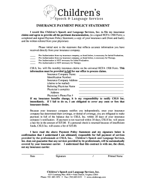 Fillable Online PAYMENT POLICY STATMENT Fax Email Print - pdfFiller