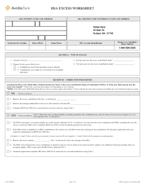 Fillable Online 3123 Hsa Excess Worksheet 42006 Fax Email Print - pdfFiller