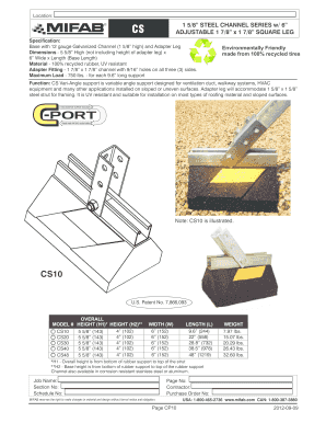 Fillable Online CS ADJUSTABLE 1 78 x 1 78 SQUARE LEG Fax Email Print ...