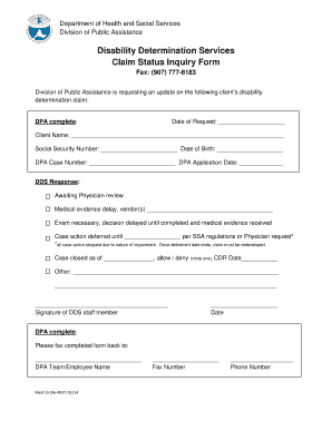 Fillable Online dpaweb hss state ak Disability Determination Services ...