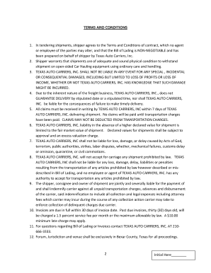 Fillable Online TEXAS AUTO CARRIERS, INC Fax Email Print - pdfFiller