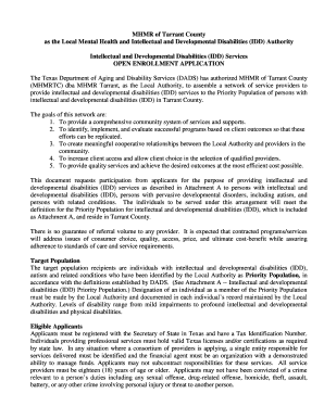 Fillable Online mhmrtarrant MHMR of Tarrant County as the Local Mental ...