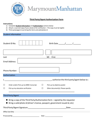 Fillable Online mmm Third PartyAgent Authorization Form - mmm Fax Email ...
