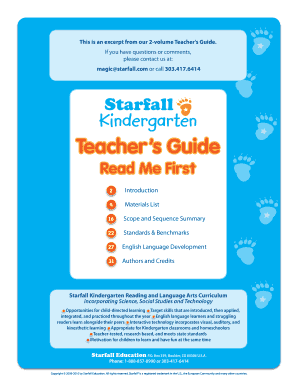 Fillable Online Starfall Kindergarten Fax Email Print - pdfFiller