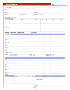 Fillable Online Anesthesia Log - dvm360com Fax Email Print - pdfFiller