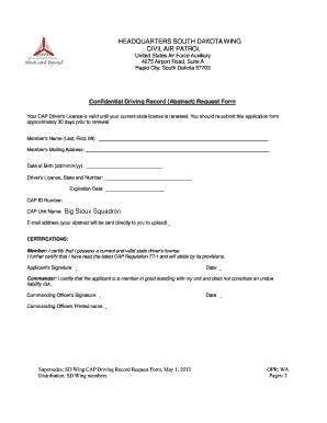 Fillable Online Confidential Driving Record Abstract Request Form Fax ...