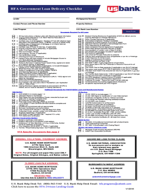 Fillable Online HFA Government Loan Delivery Checklist Fax Email Print ...