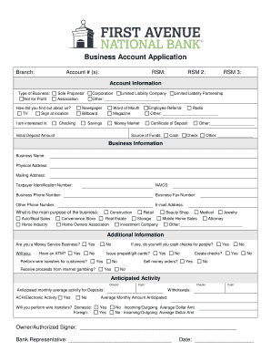 Business Account Application - Fill Online, Printable, Fillable, Blank ...