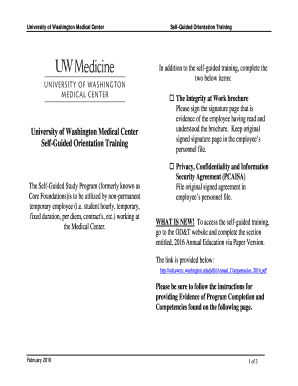 Fillable Online odt uwmc washington Evidence of the employee having ...