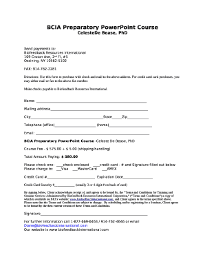 Fillable Online BCIA Preparatory PowerPoint Course Fax Email Print ...