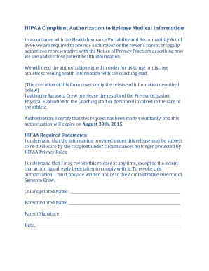 Fillable Online HIPAA Compliant Authorization to Release Medical Fax ...