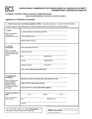 Fillable Online EDUCATIONAL COMMISSION FOR FOREIGN MEDICAL GRADUATES ...