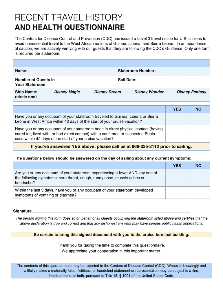 Fillable Online RECENT TRAVEL HISTORY Fax Email Print - pdfFiller
