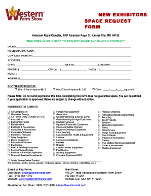 Fillable Online New Exhibitor Space Request Formdocx Fax Email Print ...