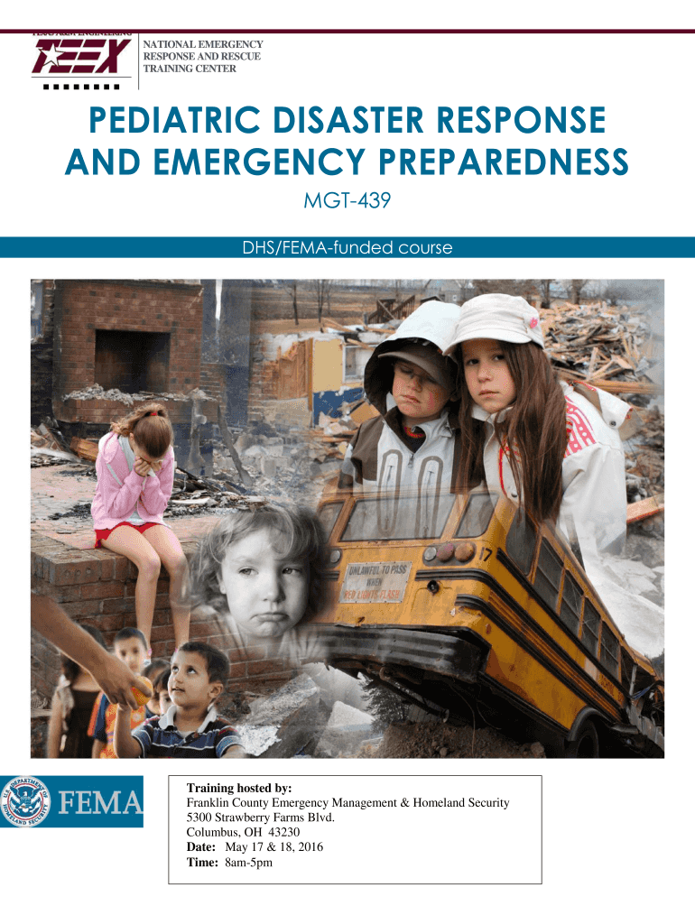 Fillable Online fcemhs Pediatric disaster response and emergency ...