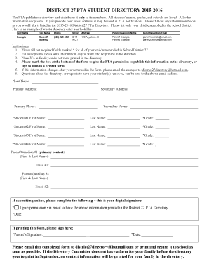 Fillable Online nb27 2015-2016 Online Directory Form 3 Fax Email Print ...
