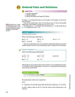 Fillable Online Identify ordered pairs Fax Email Print - pdfFiller