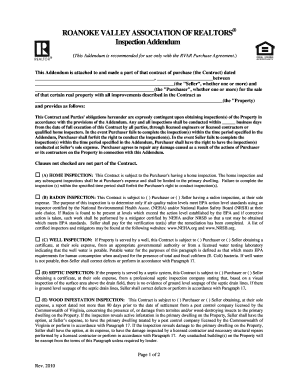 Fillable Online Inspection Addendum Final 810 Fax Email Print - pdfFiller