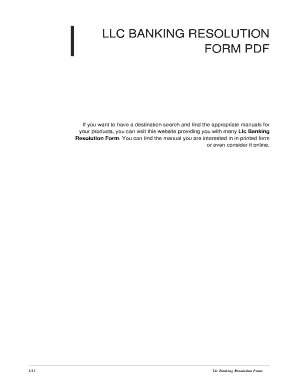 Fillable Online ksfamily Llc Banking Resolution Form - ksfamilynet Fax ...