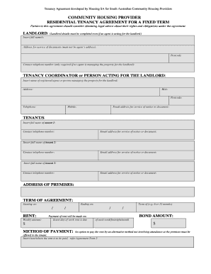 2014 Form AU CBS Residential Tenancy Agreement Fixed Term Fill Online ...