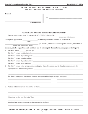 Fillable Online 12 218 239 Guardians Annual Report Regarding Ward Fax Email Print - pdfFiller