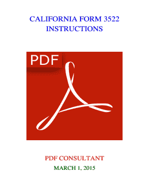 Fillable Online CALIFORNIA FORM 3522 INSTRUCTIONS - pdfconsultantcom ...