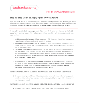 Fillable Online Step-by-Step Guide to Applying for a UK tax refund Fax ...