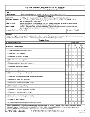 Fillable Online armypubs army Perform A Medical Patient Assessment Fax ...