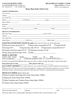 Fillable Online Home Sleep Test Order Form Icd 10 Fax Email Print ...