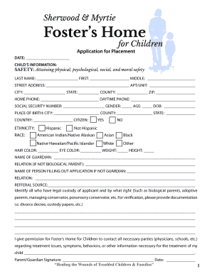 Fillable Online fostershome Sherood Myrtie Foster ome - Fosters Home ...
