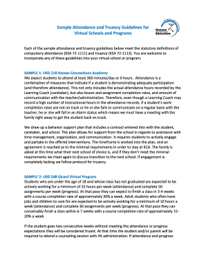 Fillable Online Sample Attendance and Truancy Guidelines for Fax Email ...