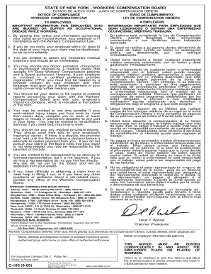 Fillable Online STATE OF NEW YORK - WORKERS COMPENSATION BOARD ESTADO ...