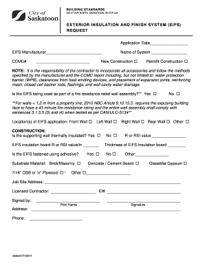 Fillable Online city saskatoon sk Exterior insulation and finish system ...