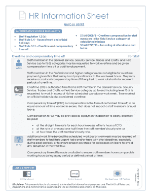 Fillable Online hr un HR I nformation Sheet Fax Email Print - pdfFiller