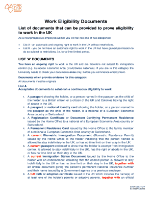 Fillable Online Work Eligibility Documents Fax Email Print - pdfFiller