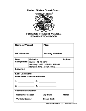 Fillable Online USCG Freight Vessel Examination Book Dry Cargo Vessels ...