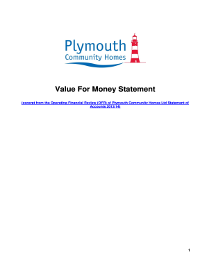 Value For Money Statement - Pch-cdnforept - Pch-cdn Fore - Fill and ...