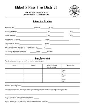 Fillable Online epfd Ebbetts Pass Fire District - epfd Fax Email Print ...